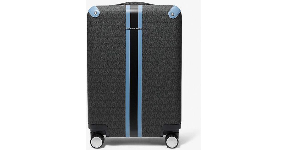 Michael Kors Striped Signature Logo Suitcase in Black | Lyst