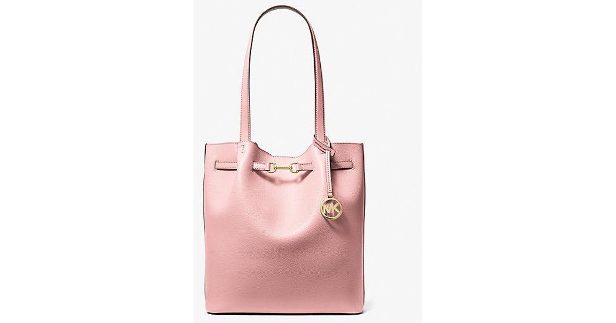 Michael Kors Carson Large Pebbled Leather Tote Bag in Pink | Lyst