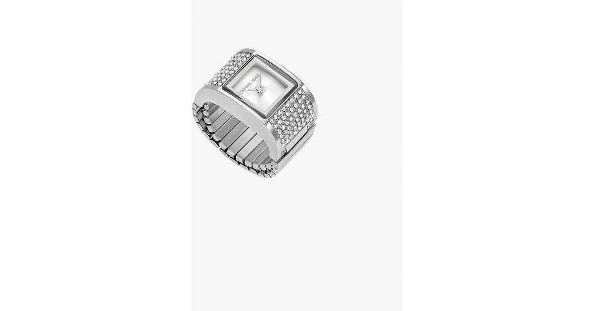 Michael Kors Mk Darrington Pavé-Tone Ring Watch in White | Lyst UK