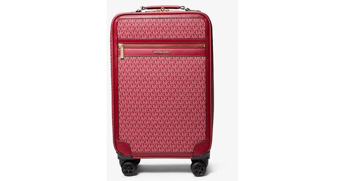 Michael Kors Jet Set Travel Small Signature Logo Suitcase in Red | Lyst