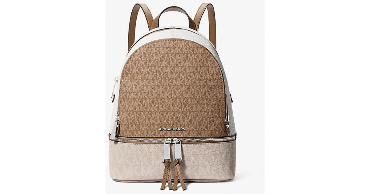 MICHAEL Michael Kors Mk Rhea Medium Color-Block Logo Backpack in ...