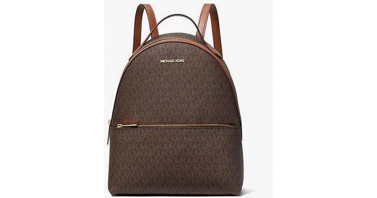 Michael Kors Sheila Medium Logo Backpack in Brown | Lyst