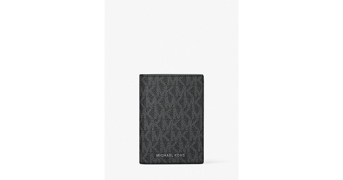 Michael Kors Hudson Signature Logo Bi-Fold Card Case in Gray for Men | Lyst
