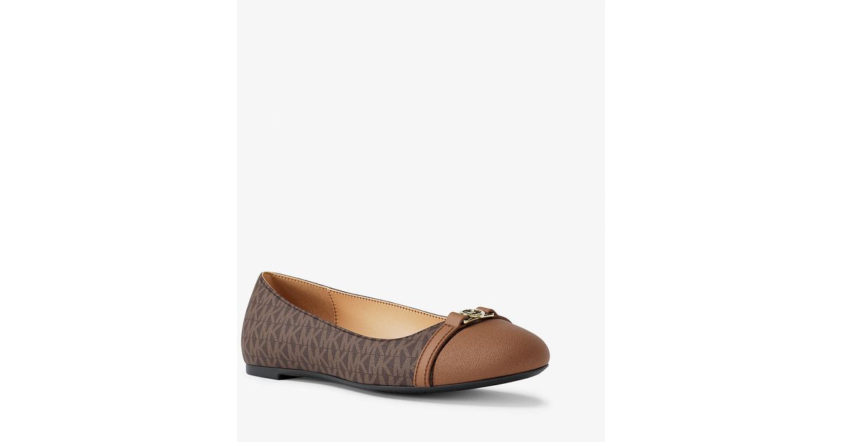 MICHAEL Michael Kors Mk Mandy Signature Logo Moccasin in White | Lyst UK