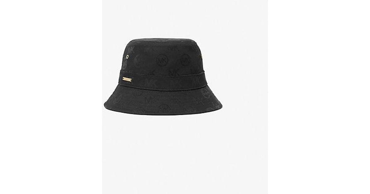 Michael Kors Logo Embossed Stretch Cotton Bucket Hat in Black | Lyst