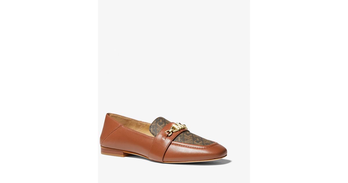MICHAEL Michael Kors Tiffanie Leather And Empire Signature Logo Mule in ...
