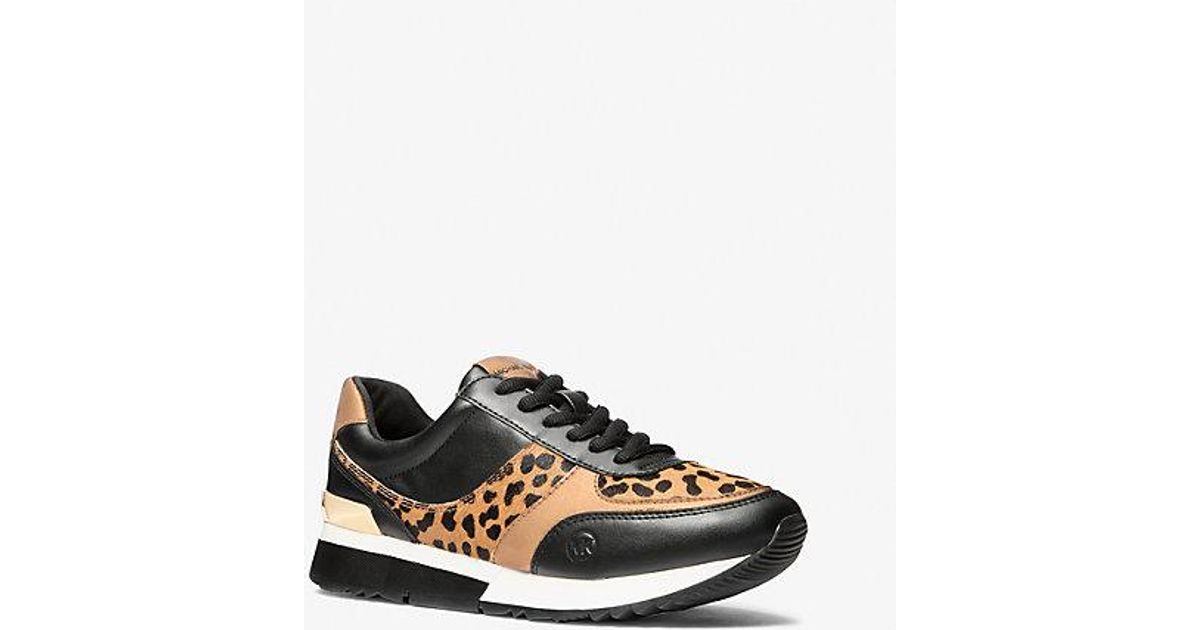 Michael Kors Andi Mixed-Media Trainer in White | Lyst