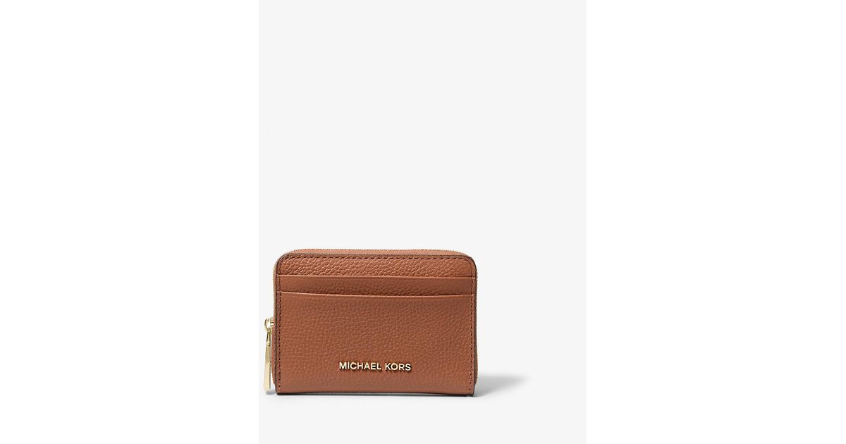 MICHAEL Michael Kors Mk Jet Set Small Pebbled Leather Zip-Around Card ...