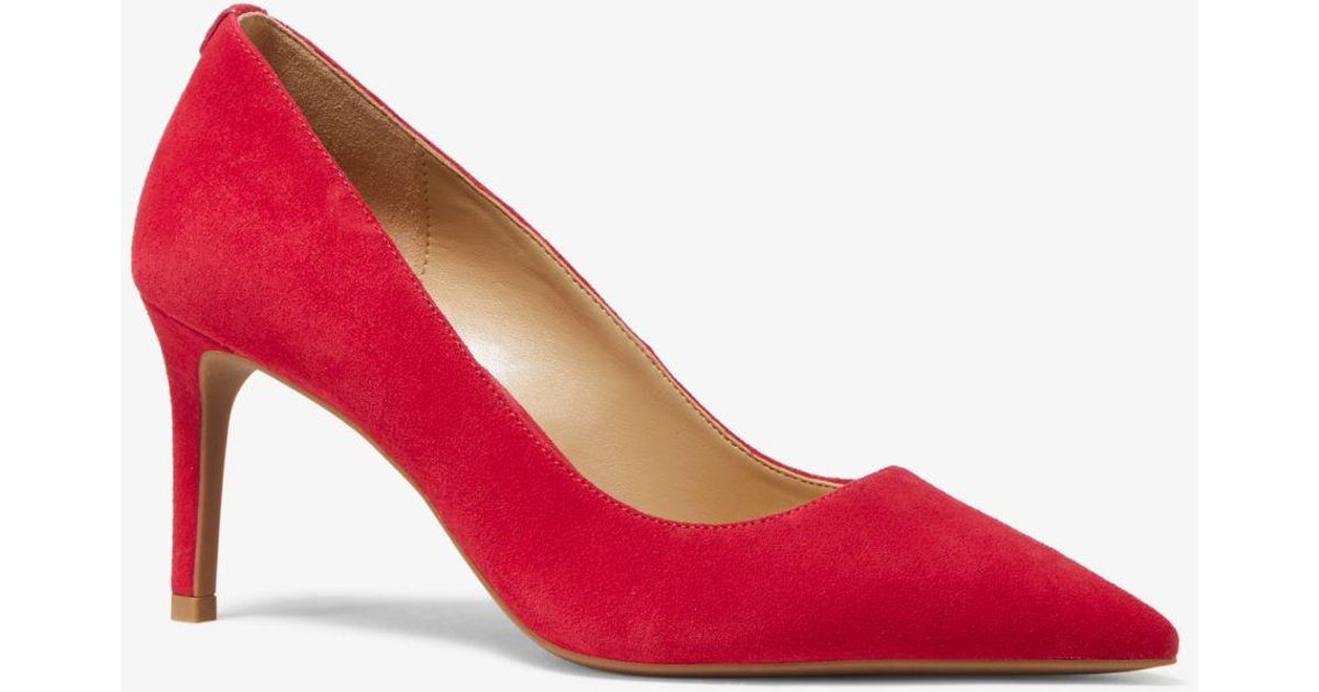 Michael Kors Alina Flex Suede Pump In Crimson Red Lyst Australia