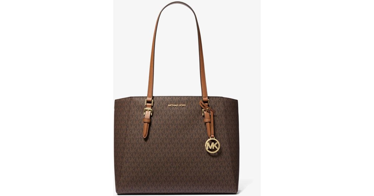 Michael Kors Charlotte Large 3-In-1 Signature Logo Tote Bag in Brown | Lyst