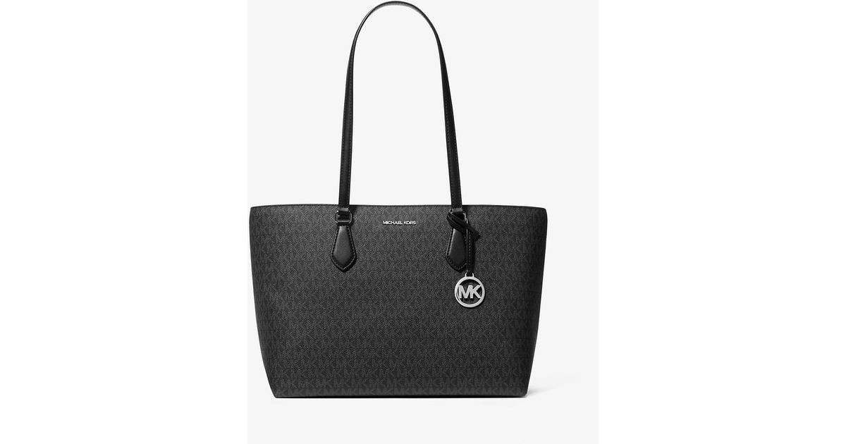 Michael Kors Outlet Mk Sheila Large Signature Logo Tote Bag in Black ...