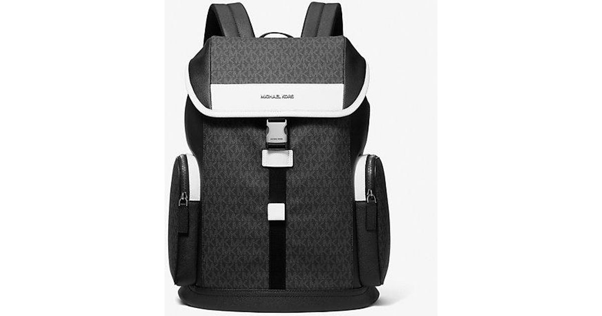 Michael Kors Cooper Color-Block Signature Logo Backpack in Black for ...