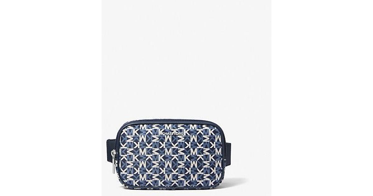 Michael Kors Khai Small Logo Printed Sling Pack in Blue | Lyst