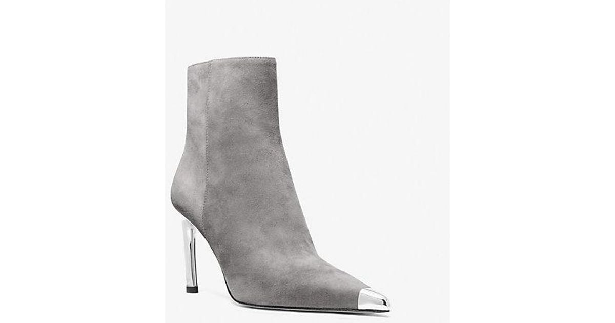 Michael Kors Kasia Suede Boot in Gray | Lyst