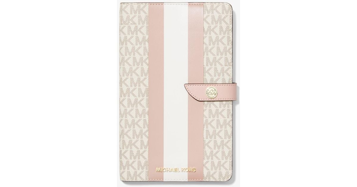 MICHAEL Michael Kors Medium Logo Stripe Notebook in Pink | Lyst