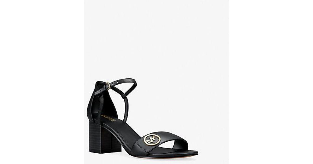Michael Kors Hannah Block Heel Sandal in White | Lyst