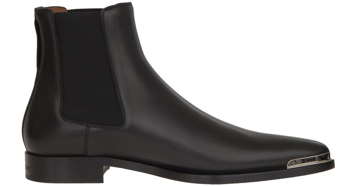 Givenchy Dallas Metal-toe Leather Chelsea Boots in Black for Men | Lyst UK