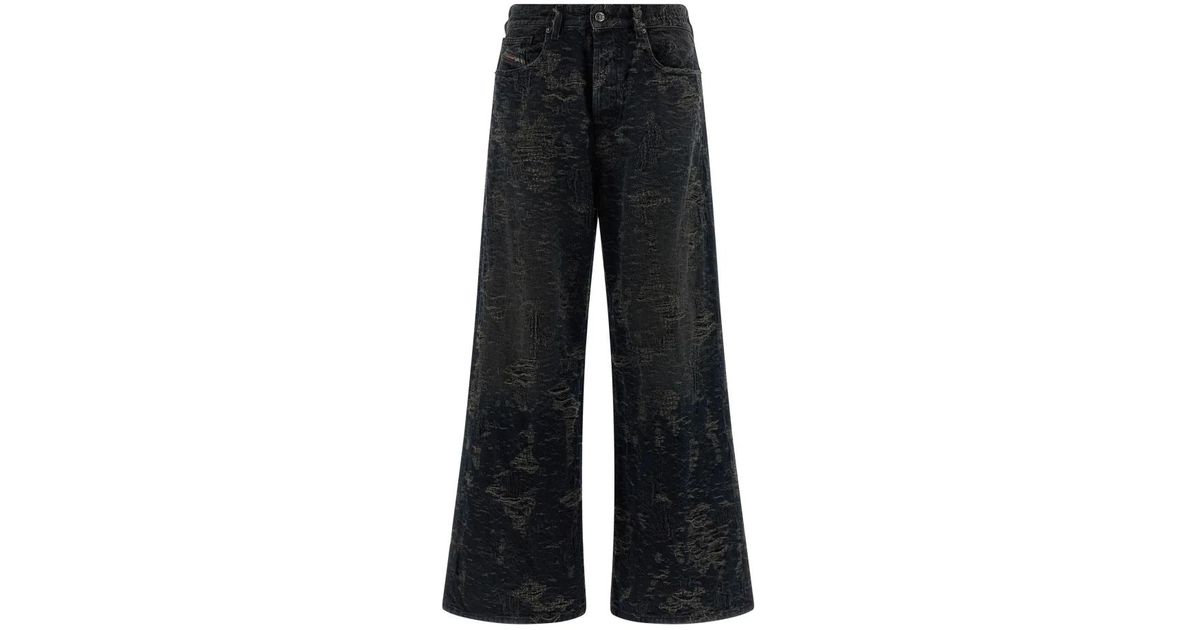 DIESEL Wide Jeans in Black | Lyst UK