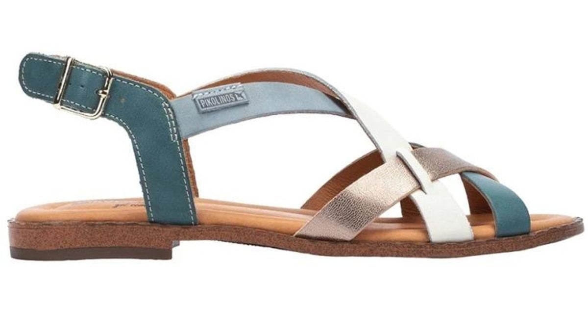 Pikolinos Flat Sandals in Blue | Lyst
