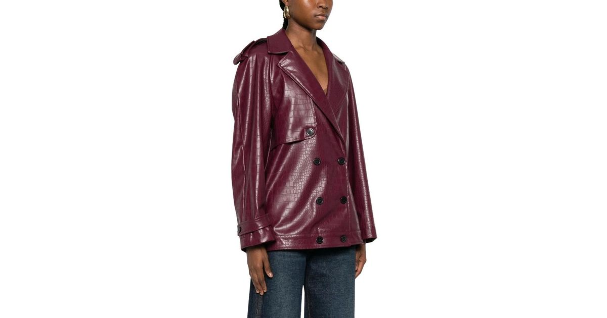 THE NINA STUDIO Leather Jackets in Red | Lyst UK