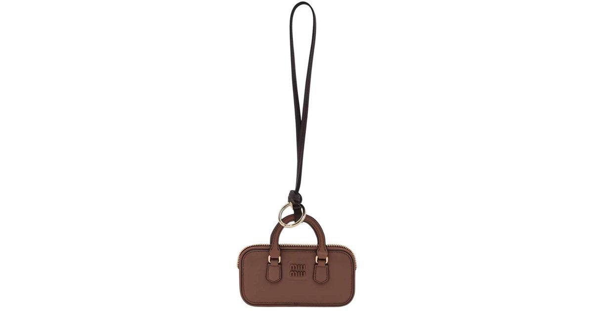 Miu Miu Keychains in Brown | Lyst UK