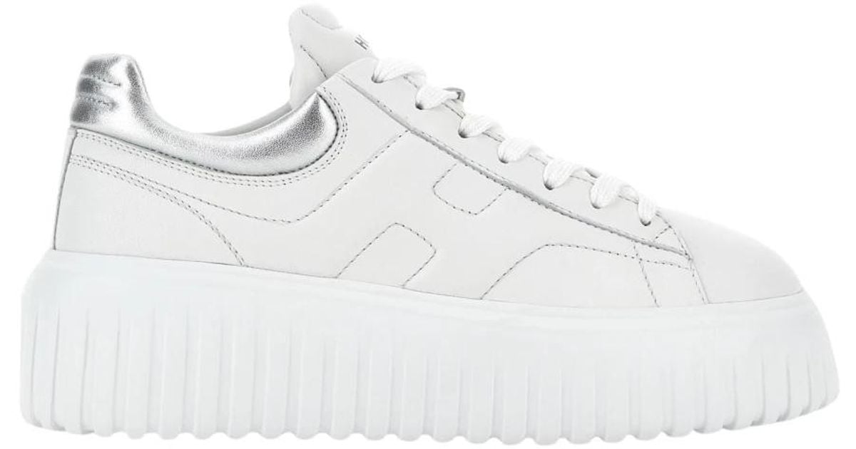Hogan Napa Leather Sneakers in White | Lyst