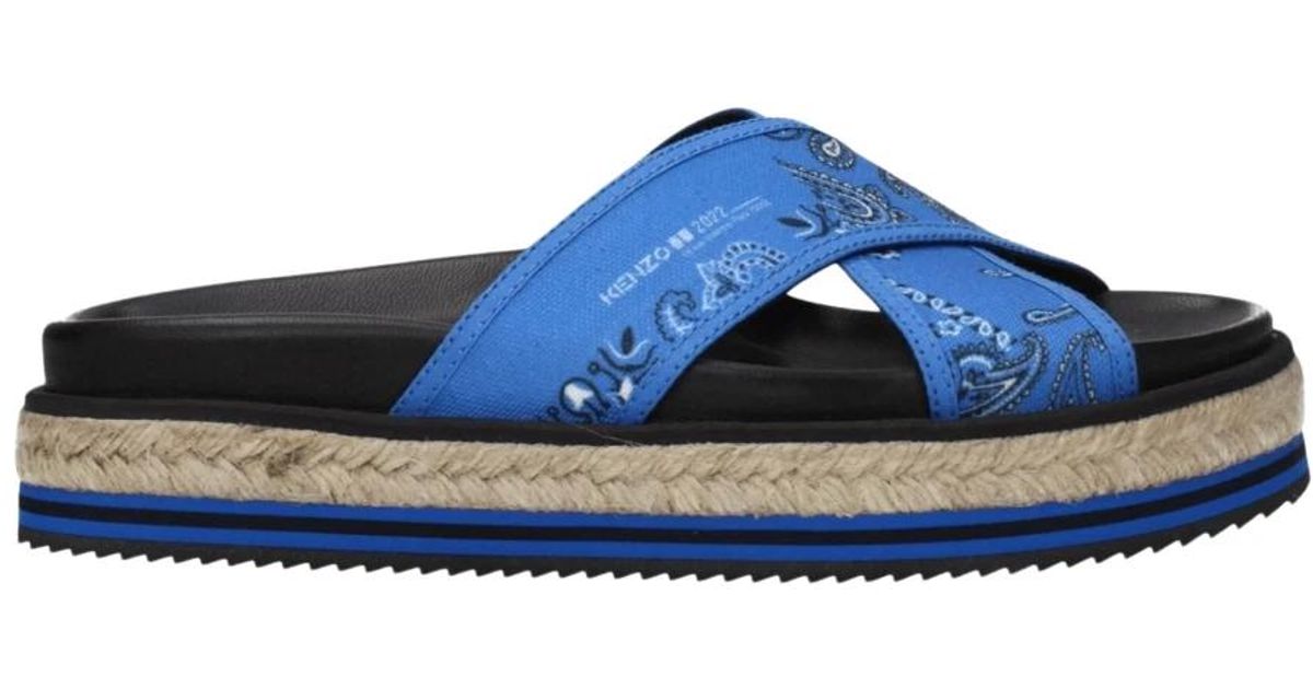 KENZO Fabric Slippers in Blau | Lyst DE