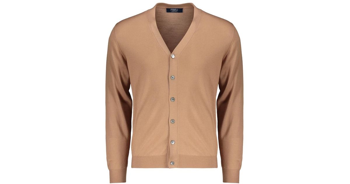 Cardigans da Uomo di Fedeli in Marrone | Lyst
