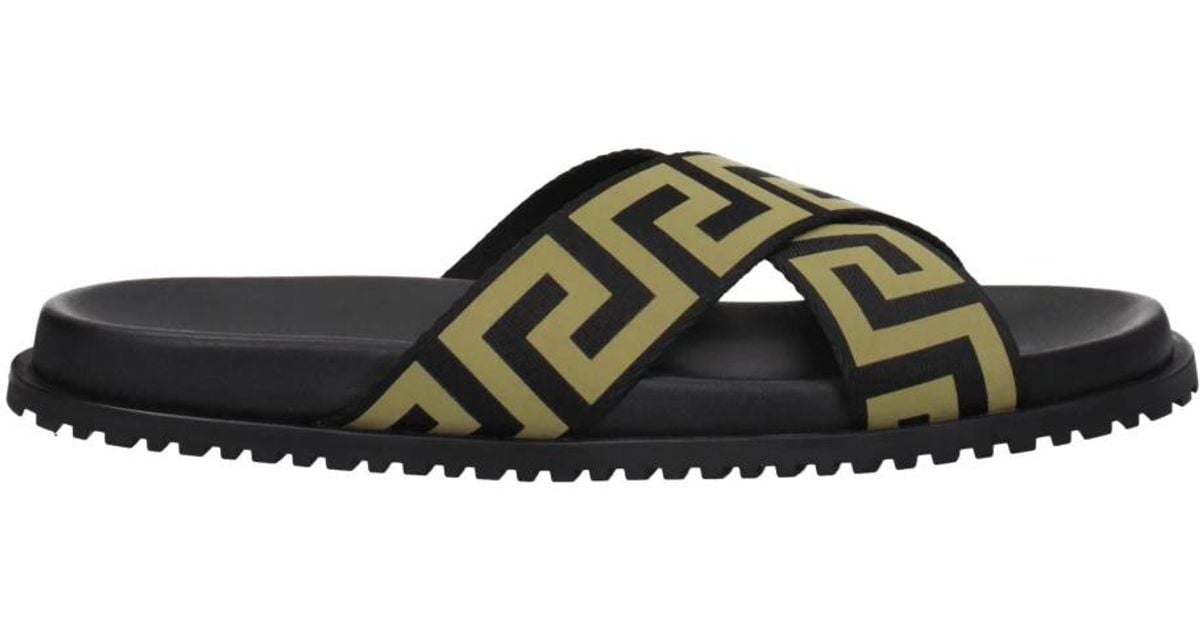 Versace Sliders in Black for Men | Lyst UK