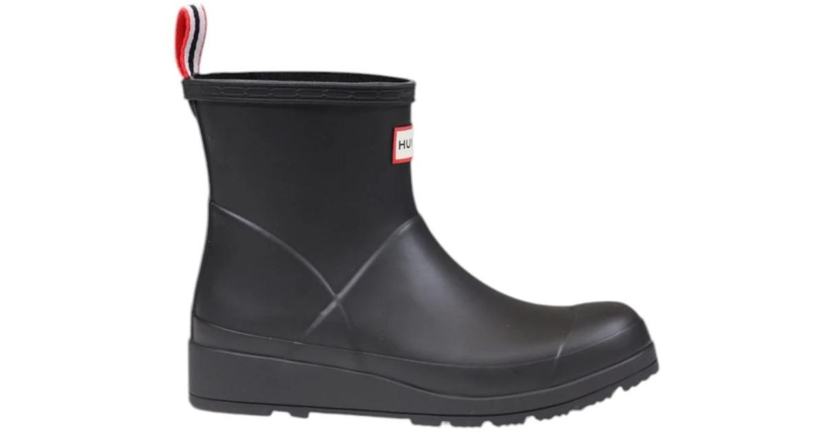 HUNTER Play Insulated Short Rain Boots in Black | Lyst UK