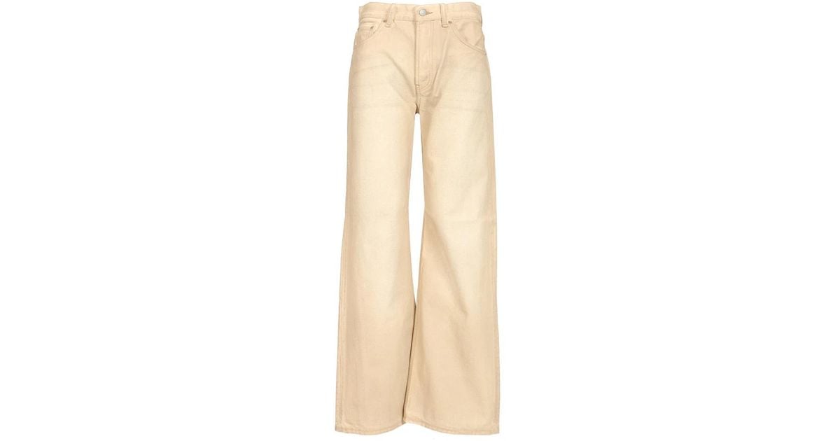 Acne Studios Wide Jeans in Natural | Lyst UK