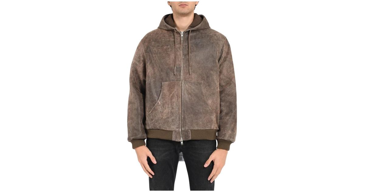 DFOUR® Leather Jackets in Brown for Men | Lyst UK