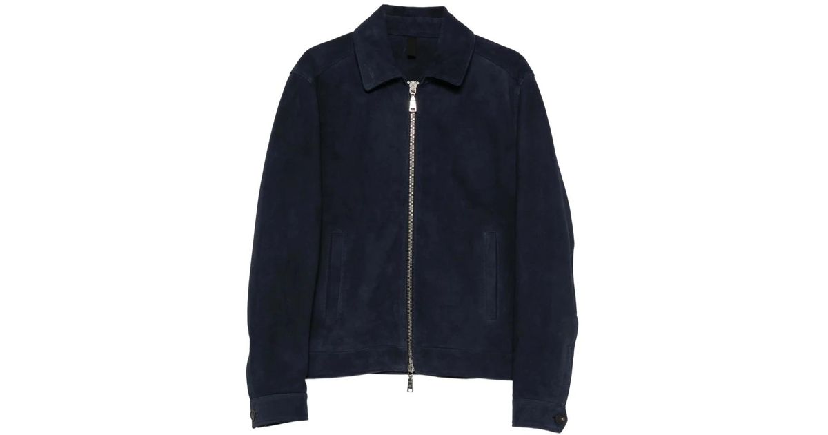 Tagliatore Leather Jackets in Blue for Men | Lyst UK