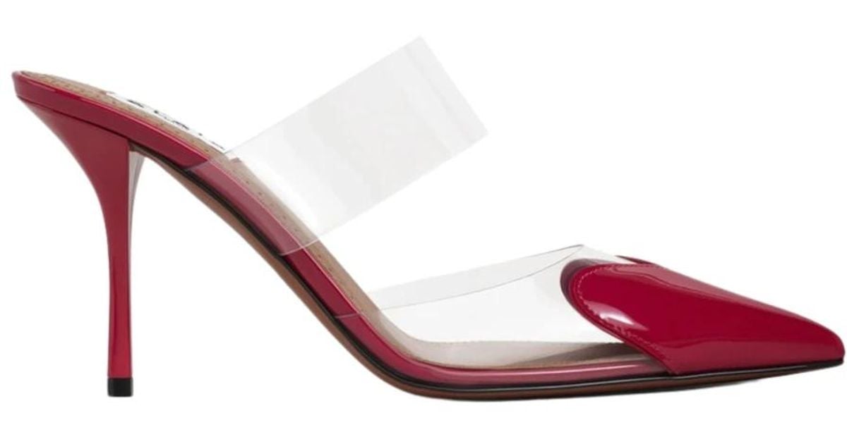 Alaïa Heeled Mules in Red | Lyst