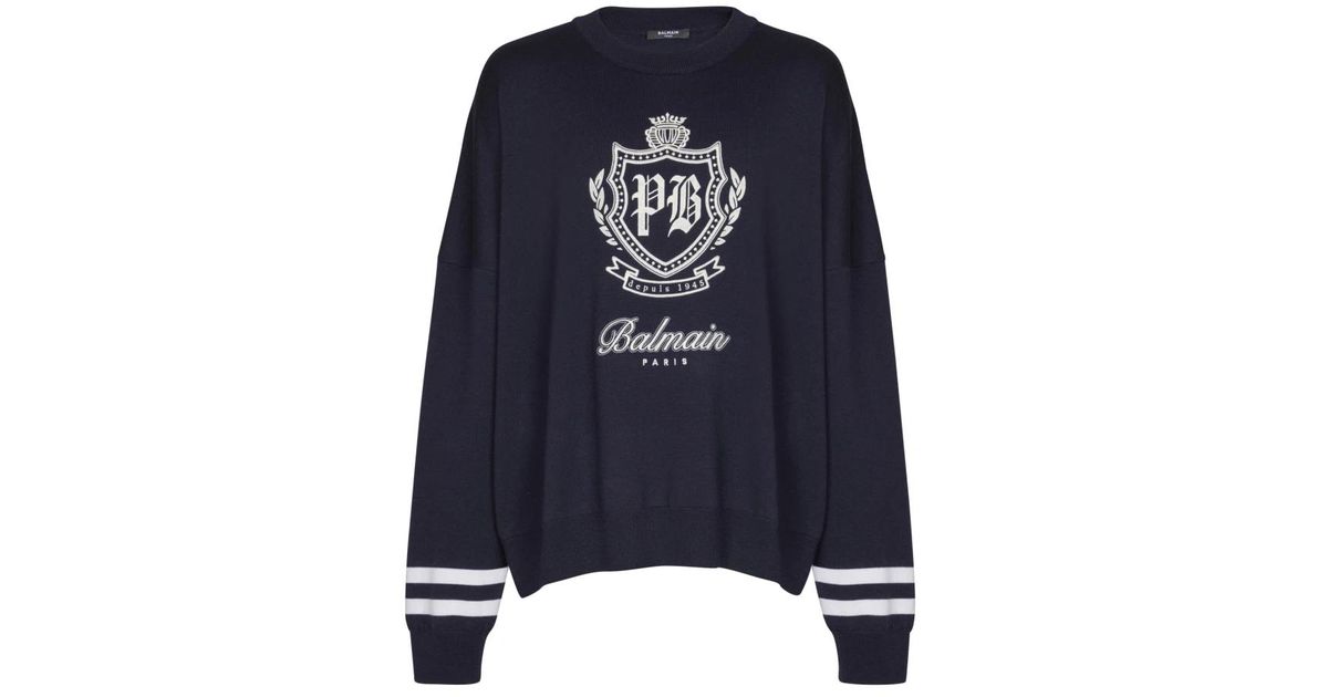 Balmain Sweaters & Knitwear in Blue for Men | Lyst UK