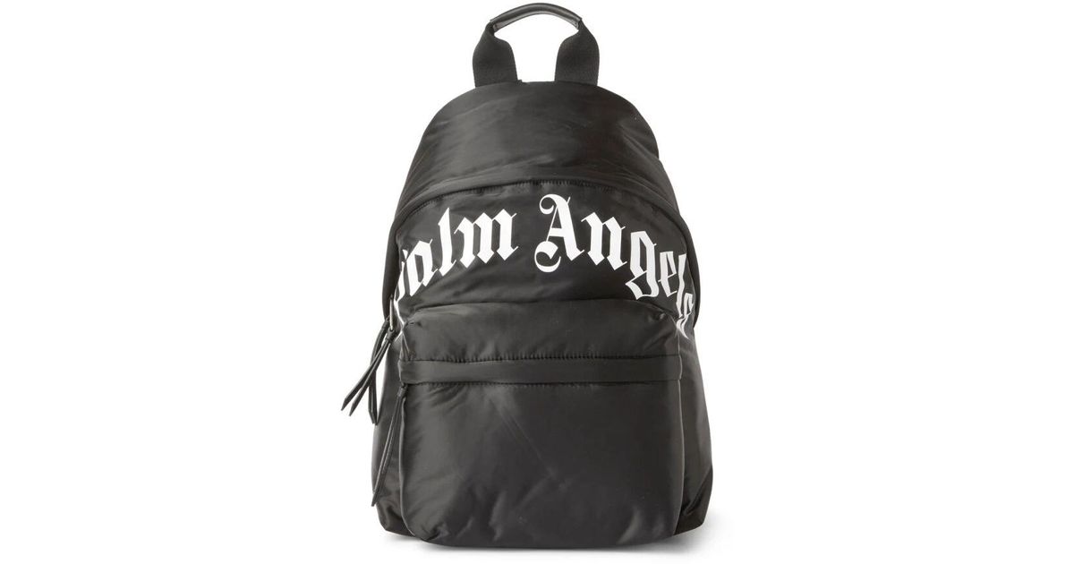 Palm Angels Curved Logo Mini Backpack 39X28X23 Cm in Black for Men | Lyst