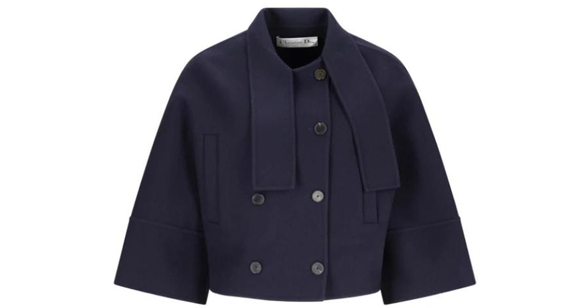 Dior Double-Breasted Coats in Blue | Lyst UK