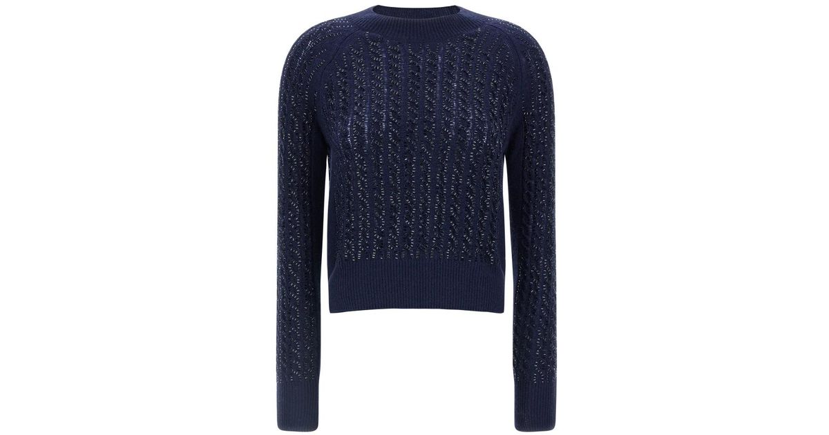 Ermanno Scervino Round-Neck Knitwear in Blue | Lyst UK