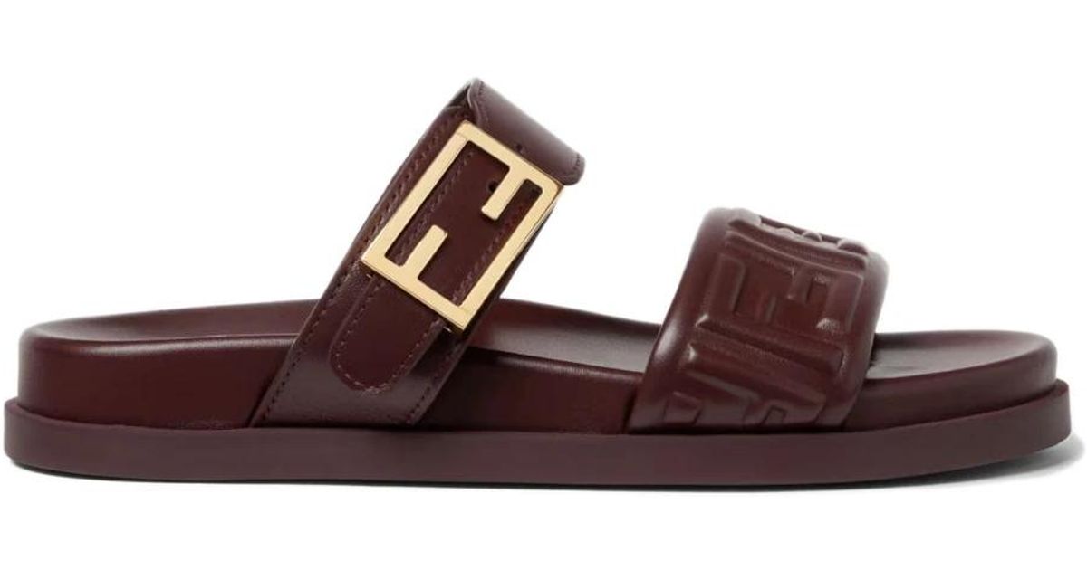 Fendi Sliders in Brown | Lyst UK