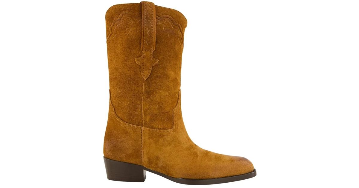 Paris Texas Cowboy & Biker Boots in Brown | Lyst UK