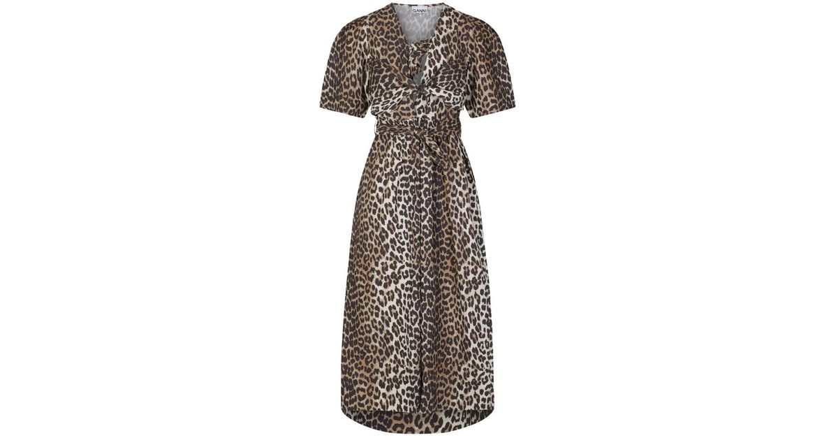 Ganni Midi Dresses in Natural | Lyst UK