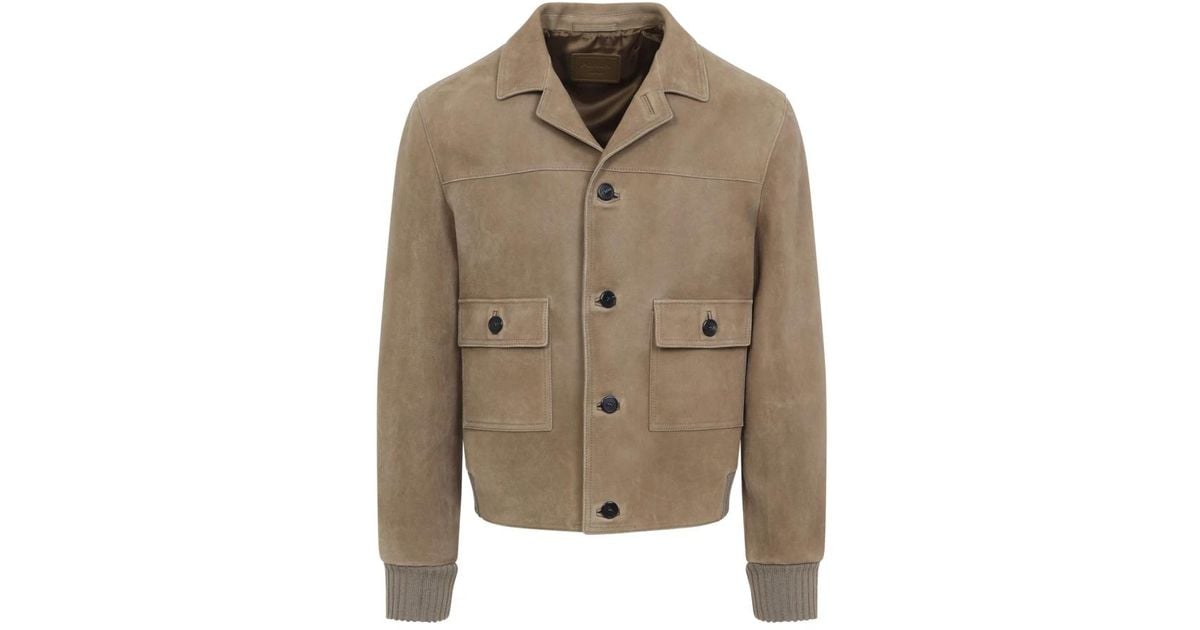 Prada Leather Jackets in Brown for Men | Lyst UK