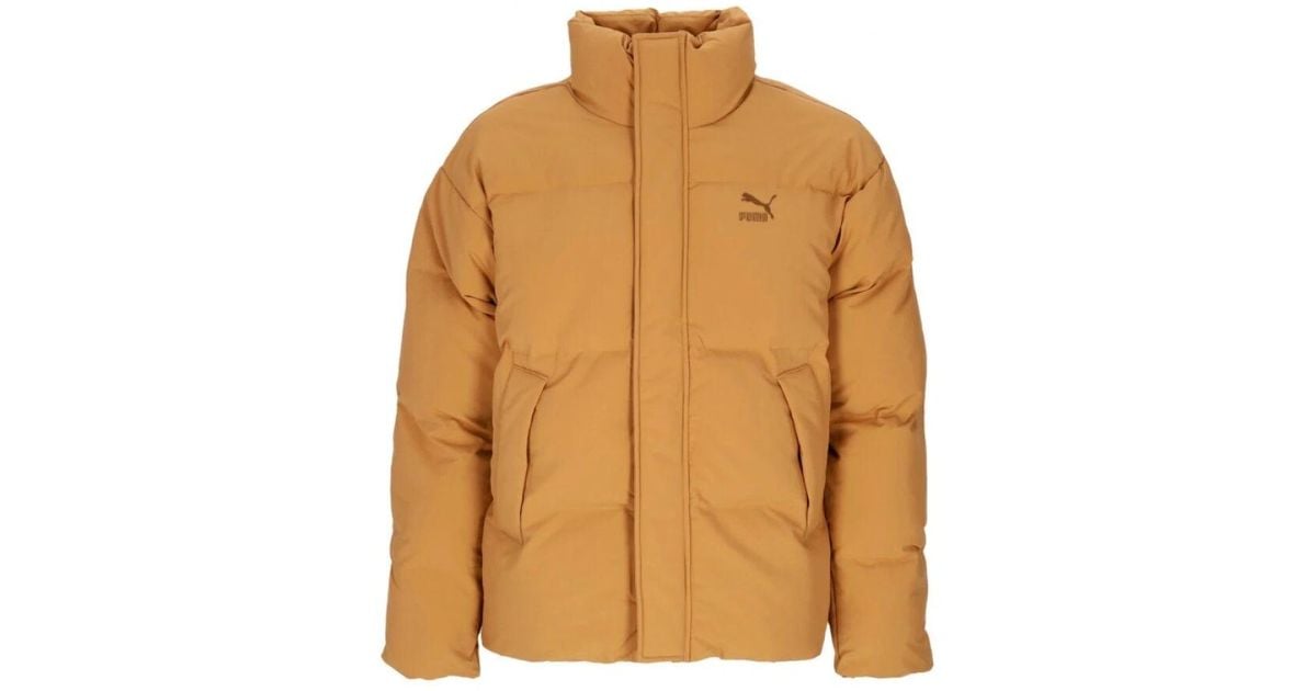 PUMA Classic Oversized Polyball Puffer Down Jacket in Brown for Men | Lyst