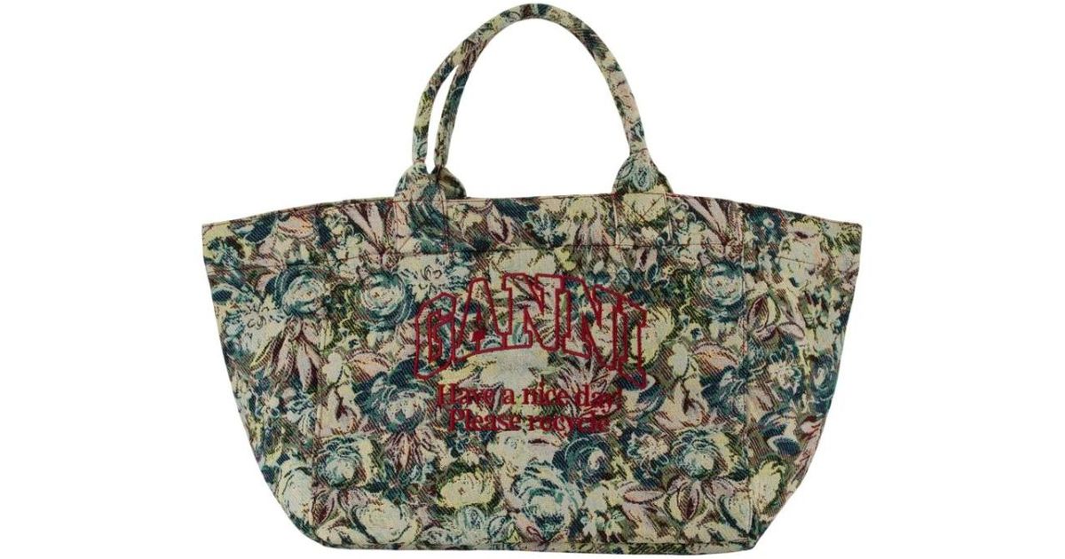 Ganni Shopping Bags in Green | Lyst