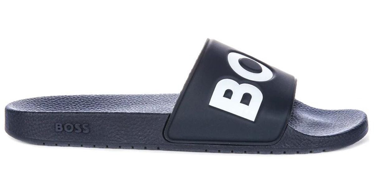 HUGO Sliders in Blue for Men | Lyst UK