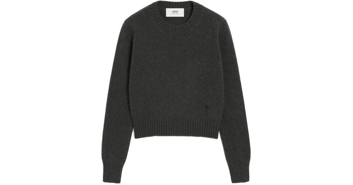 Ami Paris Cashmere Knitwear in Black | Lyst UK