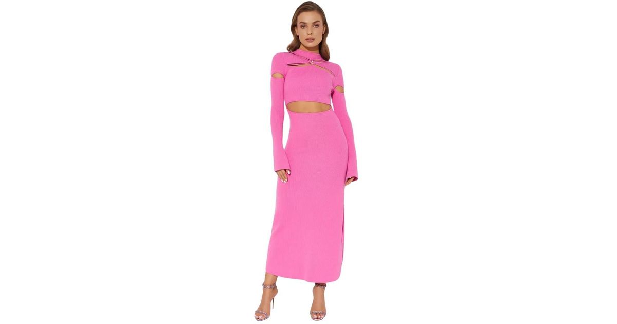 Mach & Mach Midi Dresses in Pink | Lyst