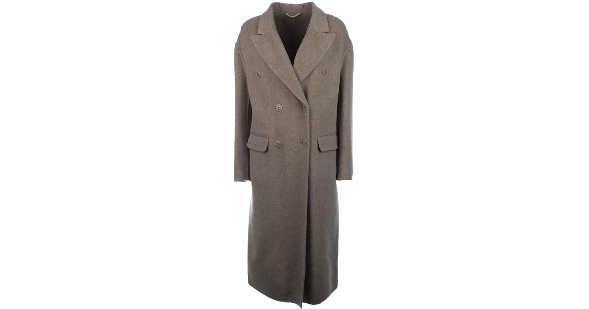 Ermanno Scervino Double-Breasted Coats in Brown | Lyst UK