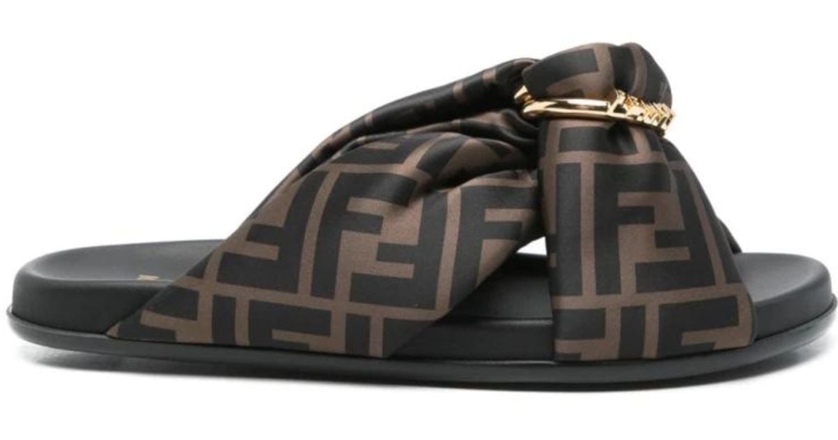 Fendi Sliders in Brown | Lyst UK