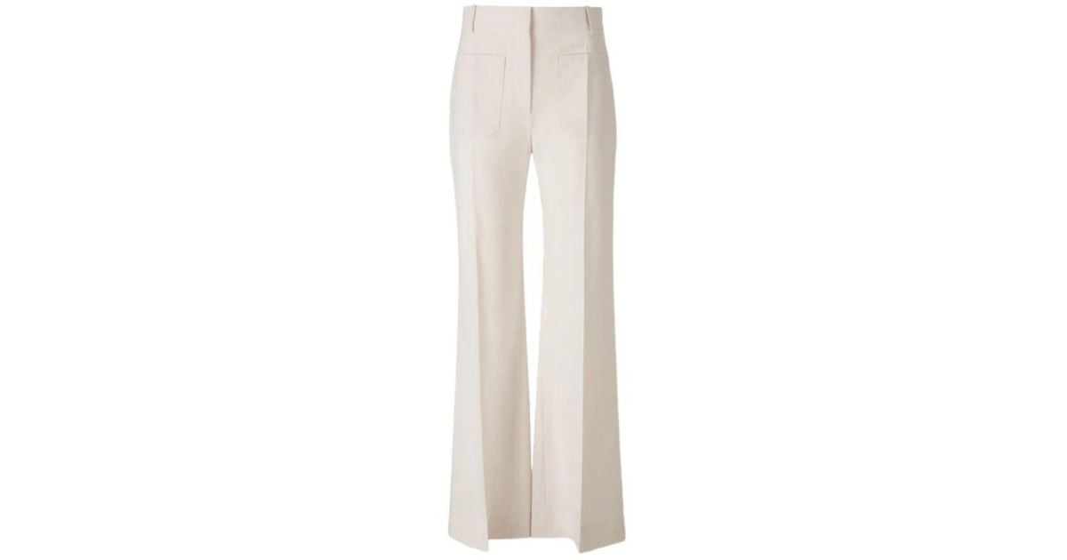 Victoria Beckham Wide Trousers in White | Lyst UK